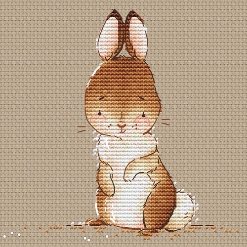 Little Bunny With White Balloon Cross Stitch Pattern Baby Born | Etsy