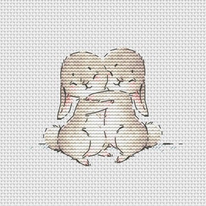 Twins Cross Stitch Pattern Twin Bunnies Cross Stitch Gift for Twins - Etsy