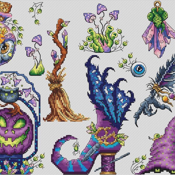 Witch Cross Stitch Pattern - Etsy