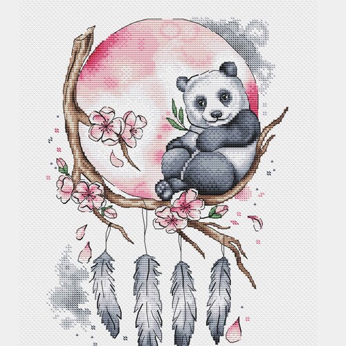 Little Panda Cross Stitch Pattern Bear Cross Stitch Panda on - Etsy