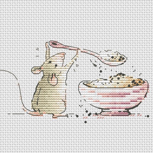 Spoon of Sugar Cross Stitch Pattern Mouse in the Kitchen Cross - Etsy