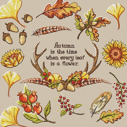 Autumn Sampler Cross Stitch Pattern Autumn Leafs Cross Stitch - Etsy
