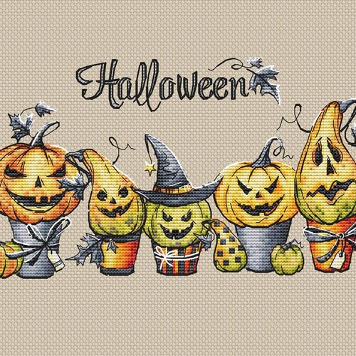 Spooky Pumpkin Cross Stitch Pattern Halloween Pattern Pdf Home | Etsy