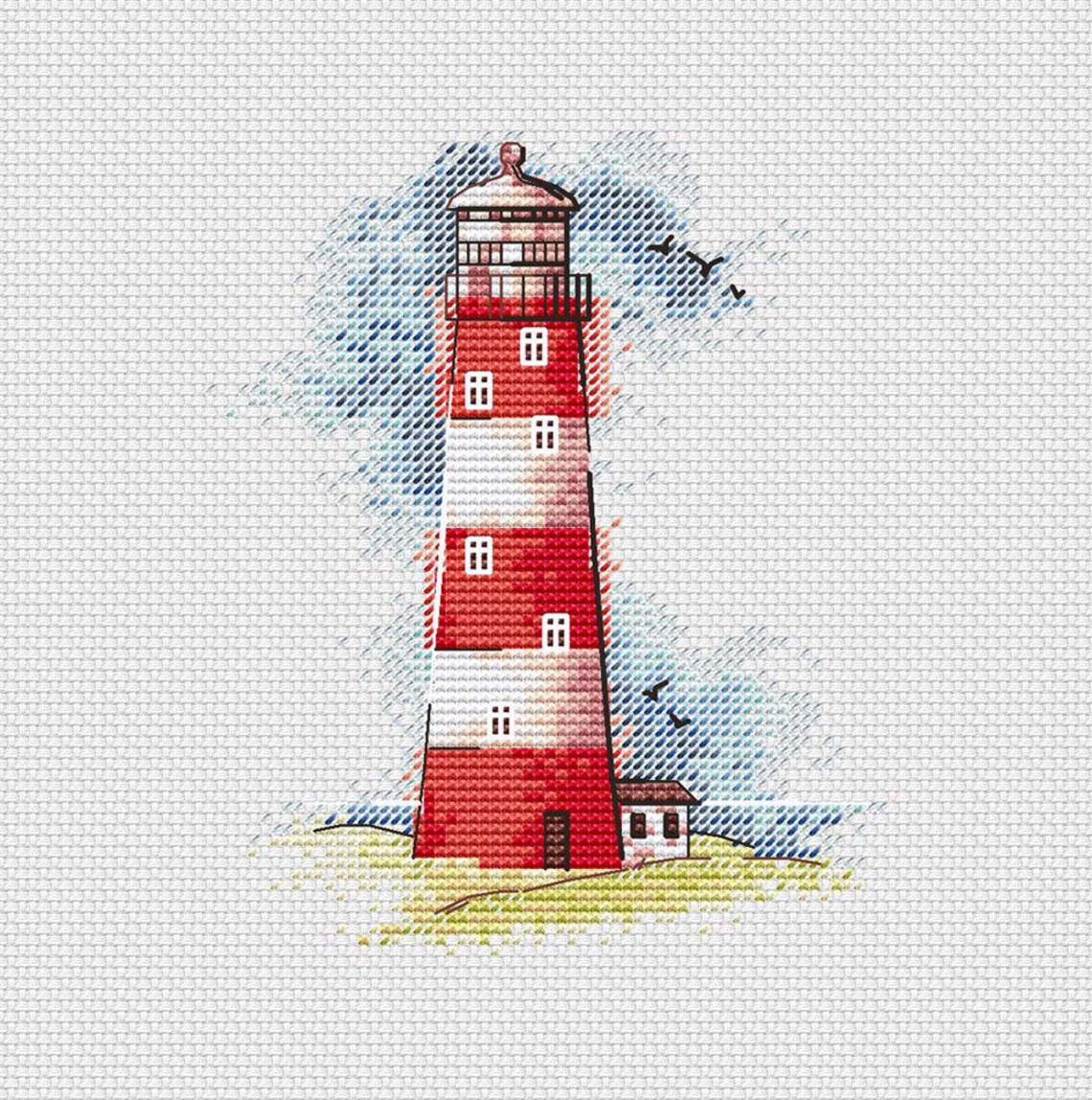 Striped Lighthouse Cross Stitch Pattern Naturalistic Lighthouse Pattern ...