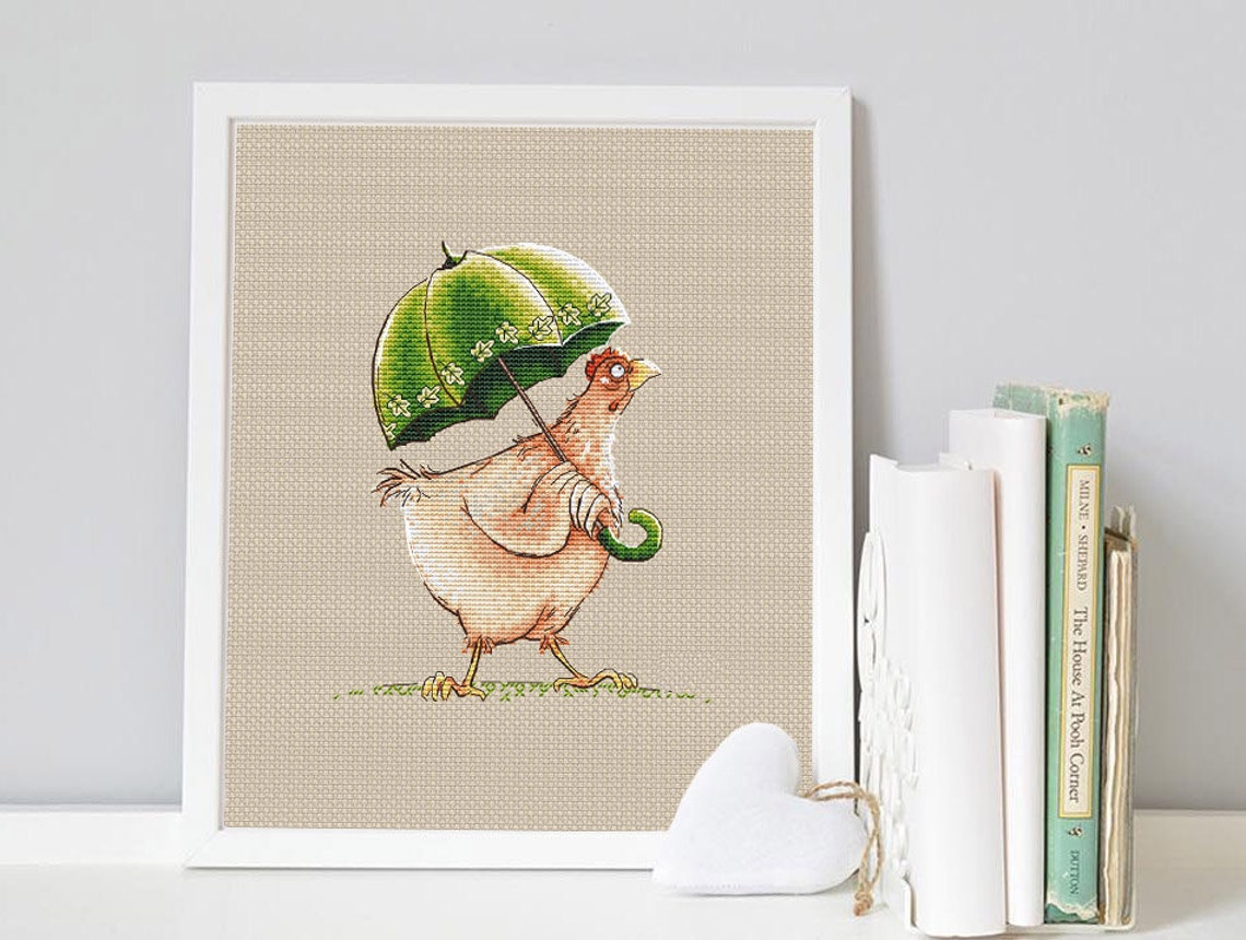 Lady Hen Cross Stitch Pattern Hen Instant Download Pdf Pattern Chicken ...