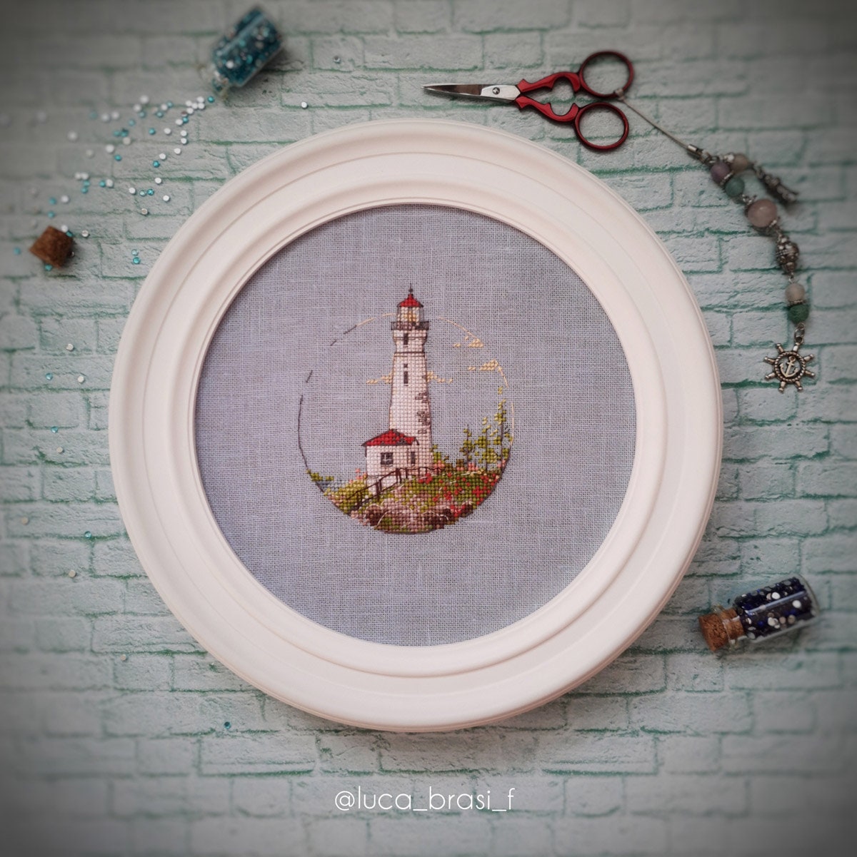 White Lighthouse Cross Stitch Pattern Lake Michigan Lighthouse | Etsy