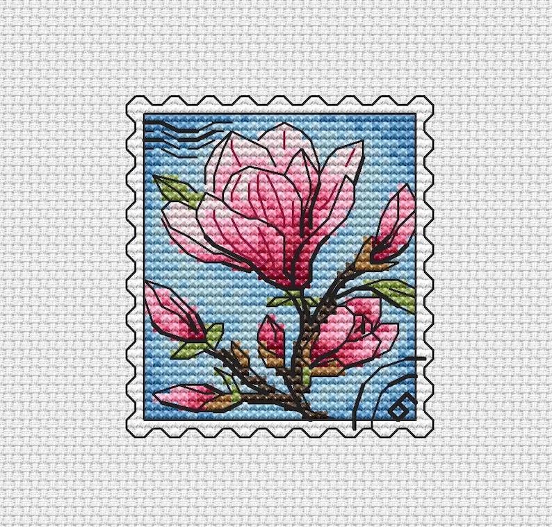 Magnolia Cross Stitch Pattern - Etsy