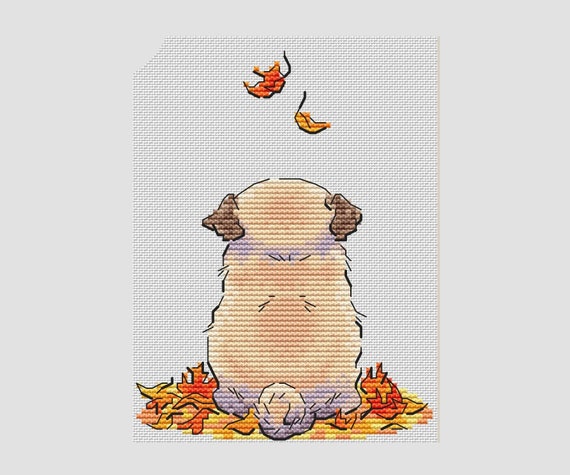 Autumn Dog Cross Stitch Pattern - Etsy