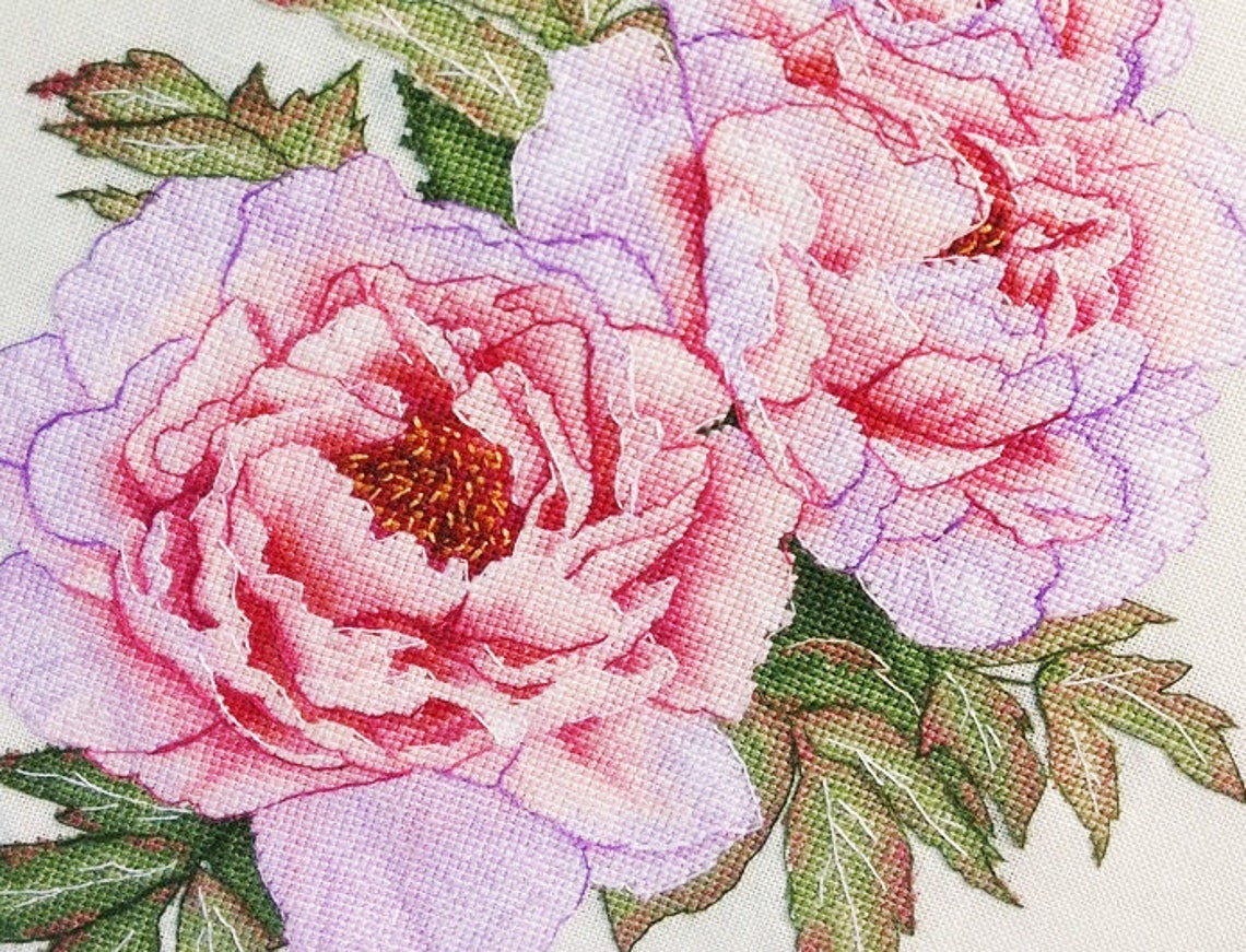 Pink Roses Cross Stitch Pattern Beautiful Flowers Cross Stitch - Etsy