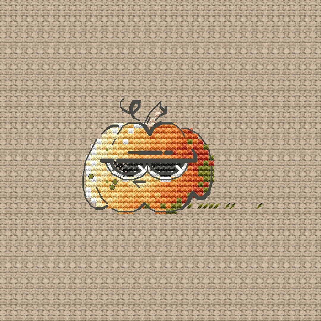 Grumpy Pumpkin Cross Stitch Pattern Halloween Cross Stitch Halloween ...