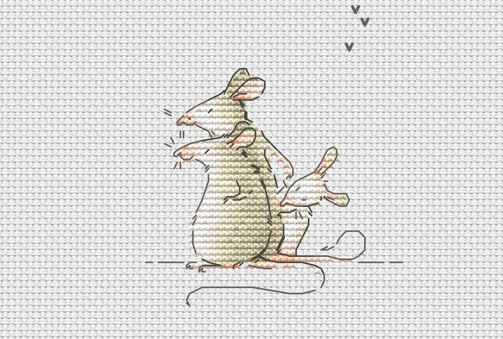 Mice Family Cross Stitch Pattern Three Mice Cross Stitch Cute Mouse ...