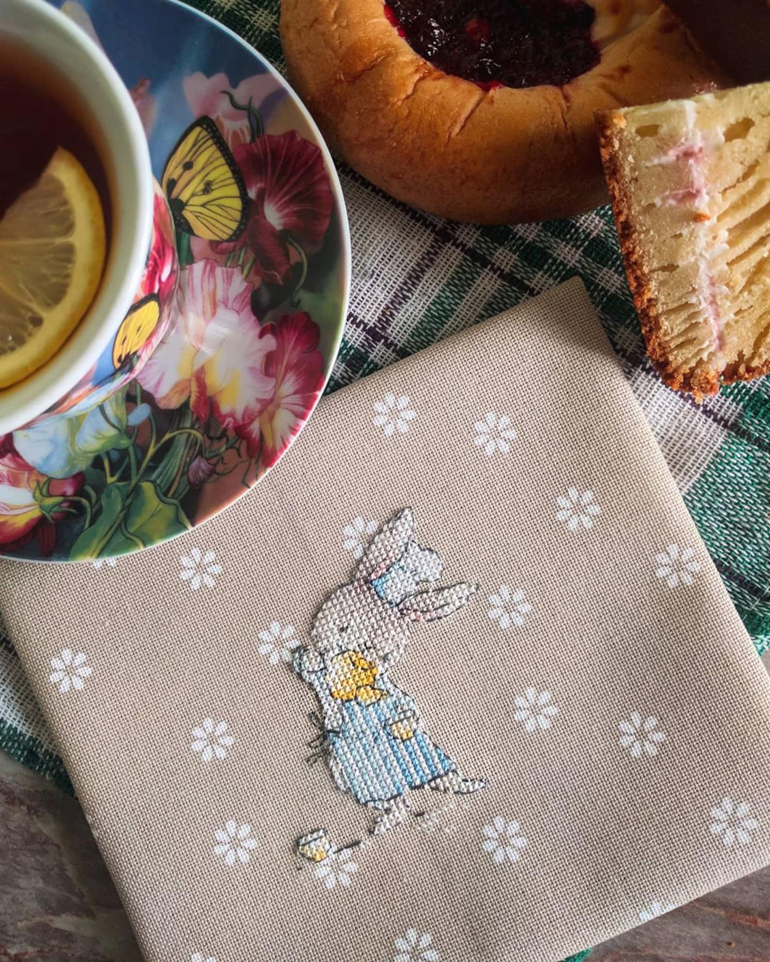 Cute Cook Cross Stitch Pattern Bunny With Cup of Tea Cross Stitch ...