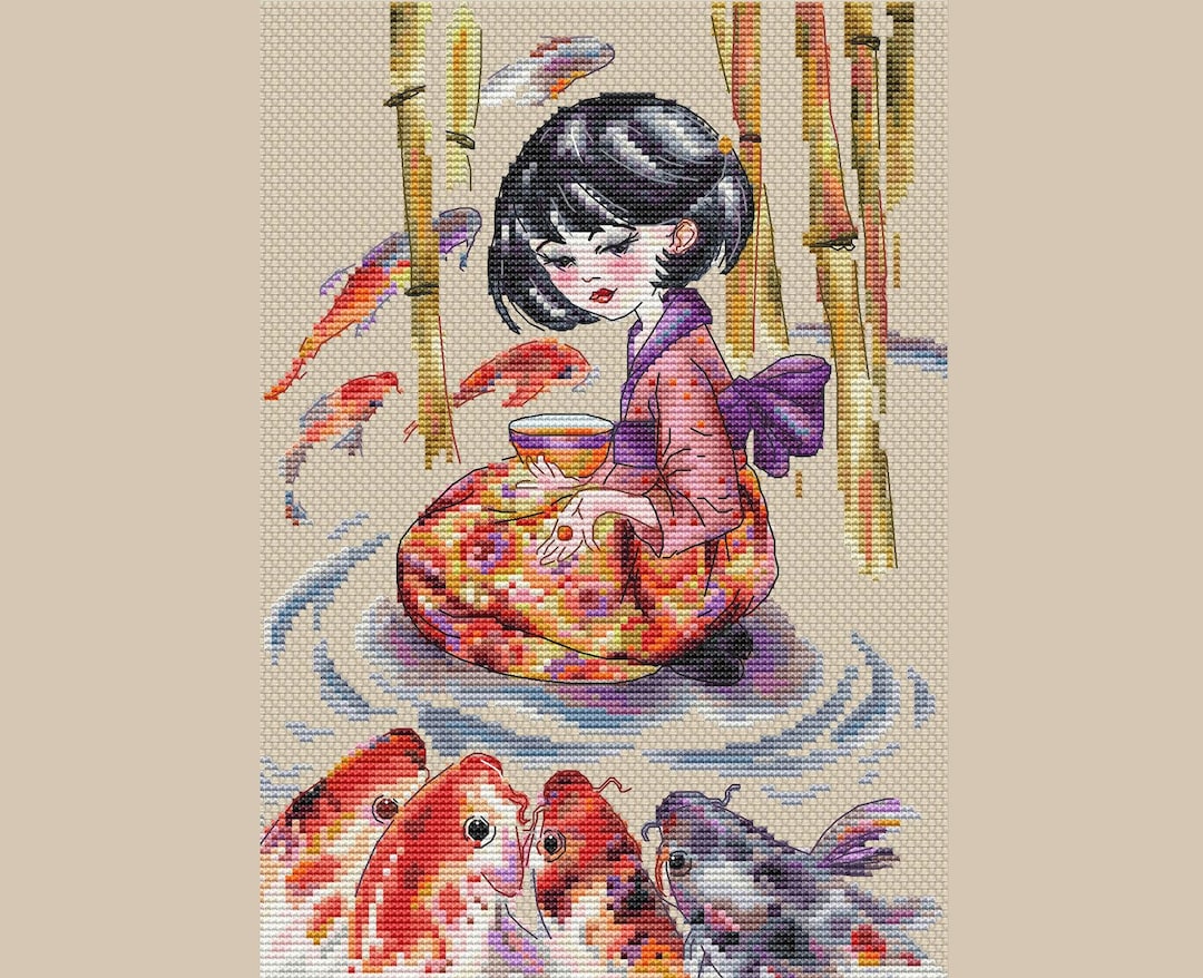 Japanese Girl Cross Stitch Pattern - Etsy