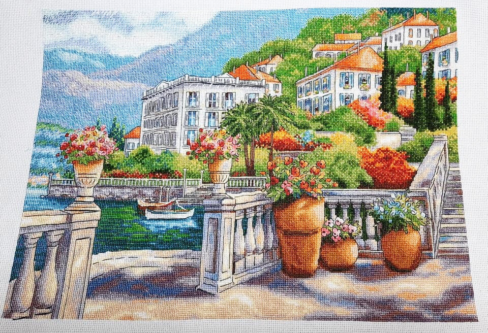 Seaside Resort Cross Stitch Pattern Summer Town Landscape Cross Stitch ...