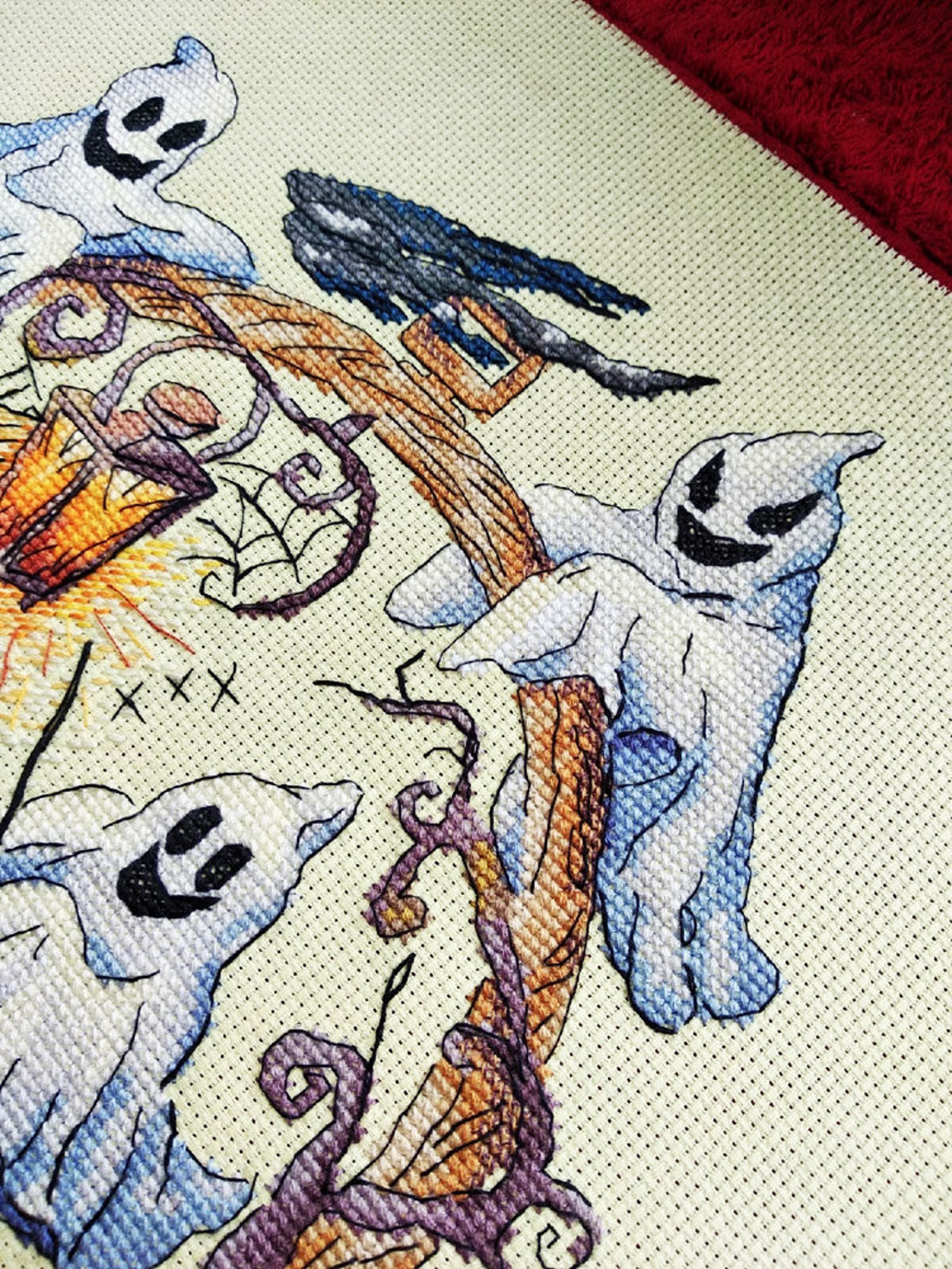 Spooky Ghosts Cross Stitch Pattern Halloween Cross Stitch | Etsy