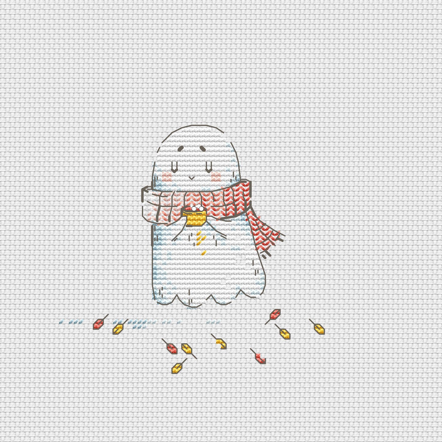 Cute Ghost Cross Stitch Pattern Little Ghost Cross Stitch | Etsy