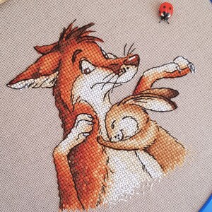 Fox and Bunny Cross Stitch Pattern Fox Cross Stitch Rabbit Cross Stitch ...