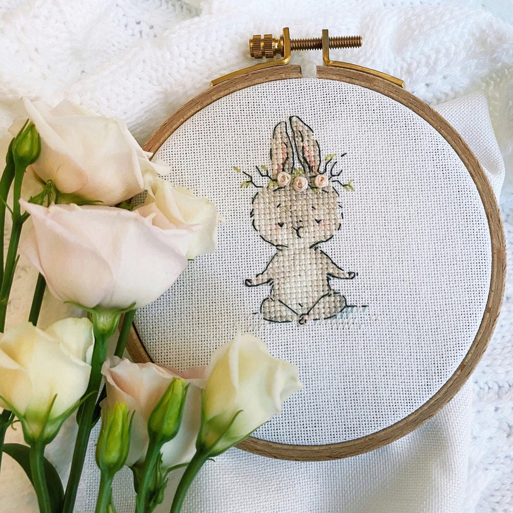 Meditating Bunny Cross Stitch Pattern Yoga Rabbit Cross Stitch - Etsy