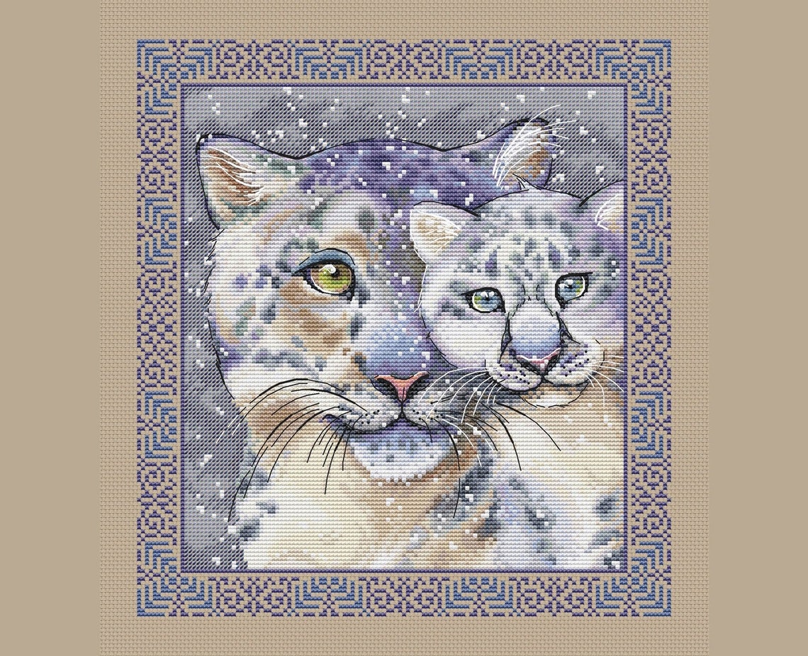 Snow Leopards Cross Stitch Pattern - Etsy