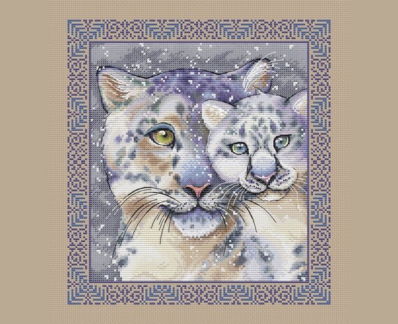 Snow Leopards Cross Stitch Pattern - Etsy