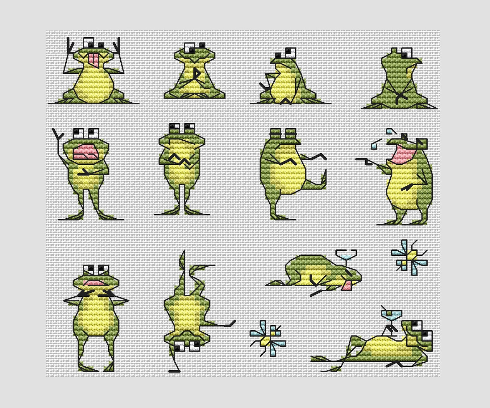 Cute Frogs Cross Stitch Pattern - Etsy