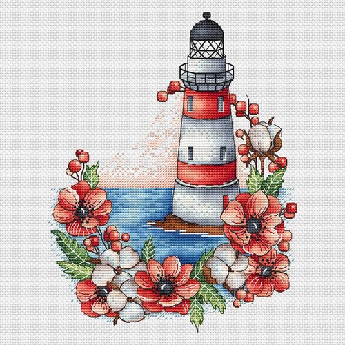 White Lighthouse Cross Stitch Pattern Lake Michigan Lighthouse - Etsy