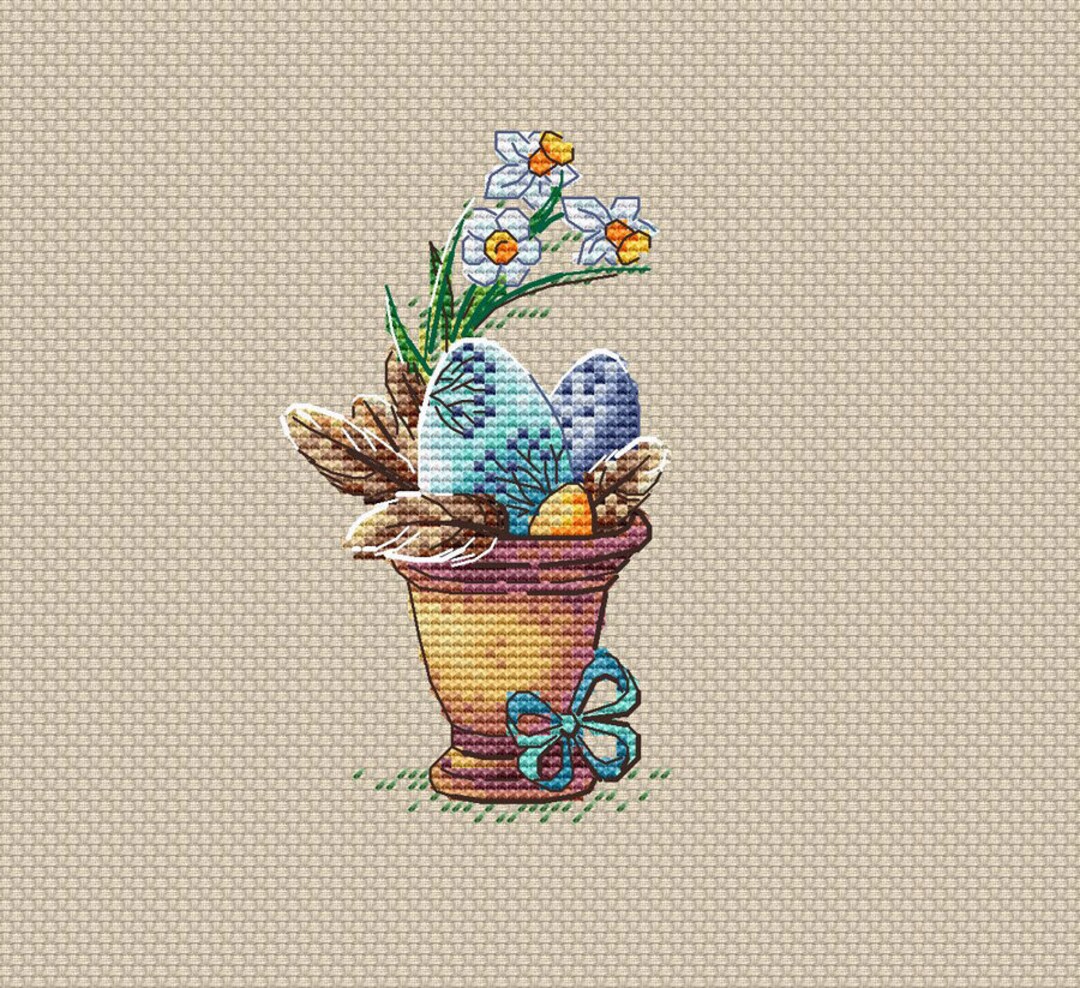 Beautiful Easter Cross Stitch Pattern Easy Easter Cross Stitch Easter ...