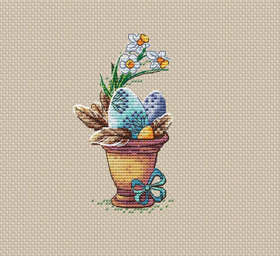 Beautiful Easter Cross Stitch Pattern Easy Easter Cross Stitch | Etsy
