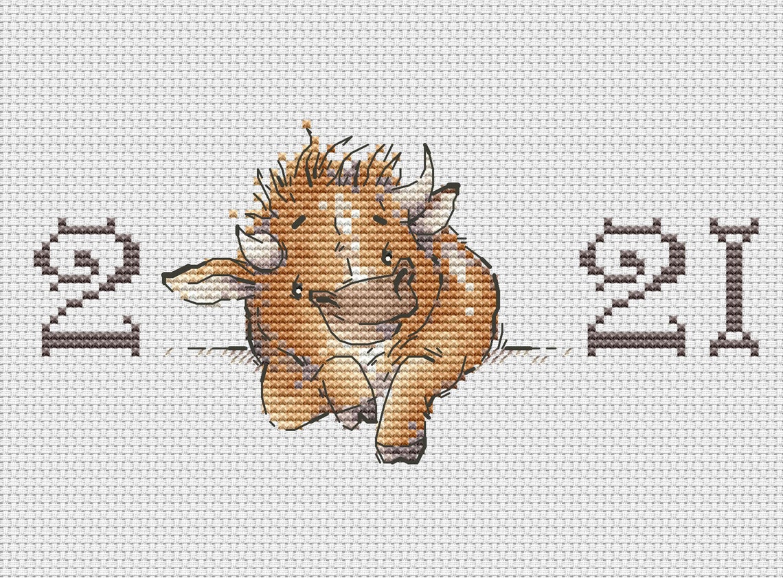 Happy 2021 Cross Stitch Pattern Chinese Horoscope Cross Stitch - Etsy
