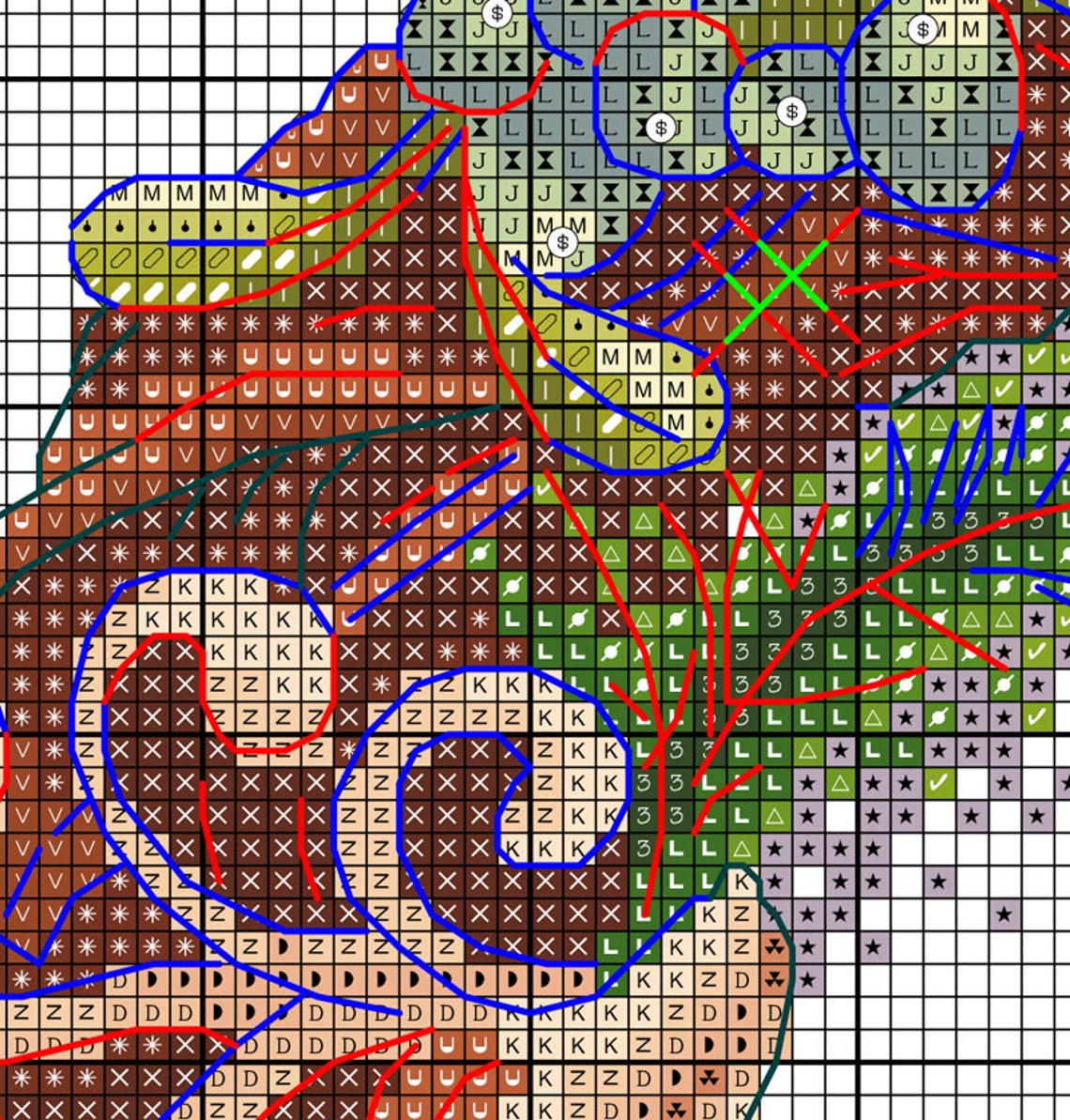 Christmas Deer Cross Stitch Pattern Christmas Mistletoe Cross | Etsy