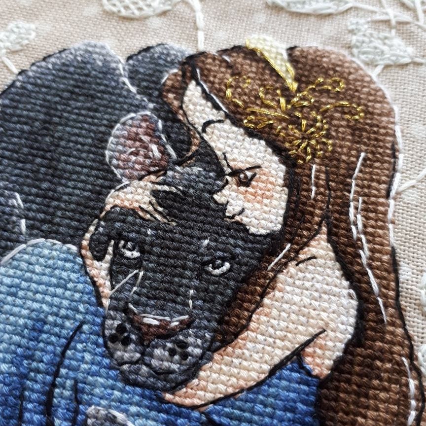 Black Panther Cross Stitch Pattern Girl With Panther Cross | Etsy