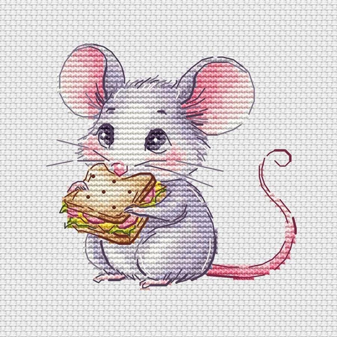 Mouse Eating Sandwich Cross Stitch Pattern - Etsy