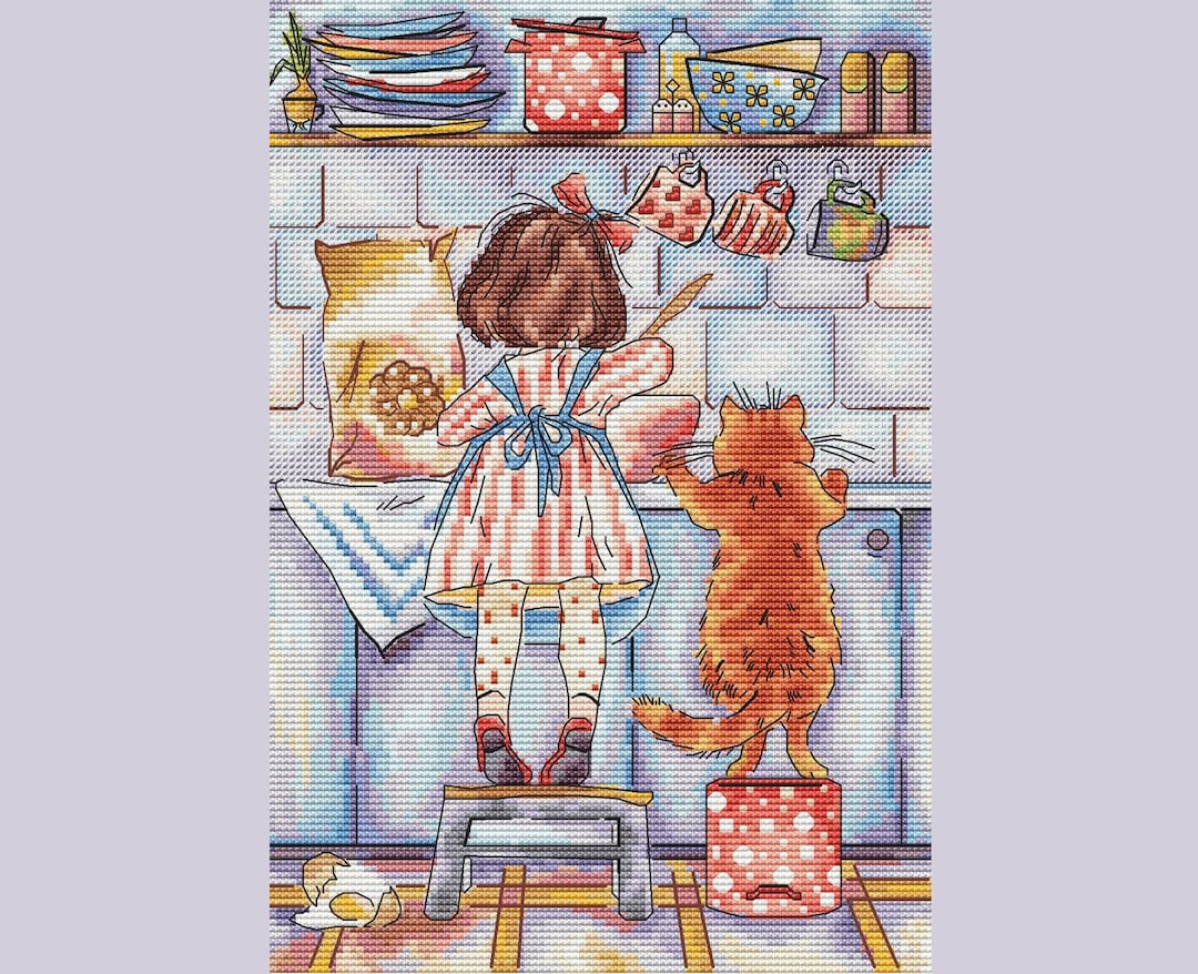 Girl Cooking Cross Stitch Pattern - Etsy