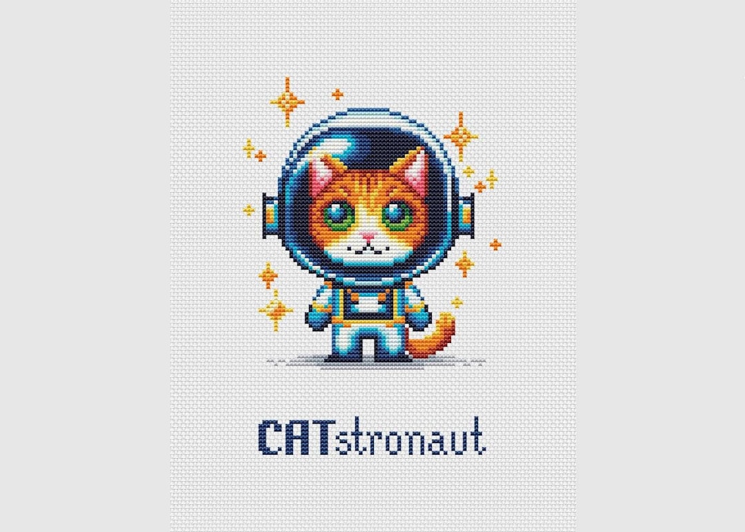Cat Astronaut Cross Stitch Pattern - Etsy