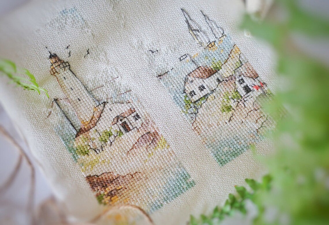 Seashore Landscape Cross Stitch Pattern Summer Sea View Cross - Etsy
