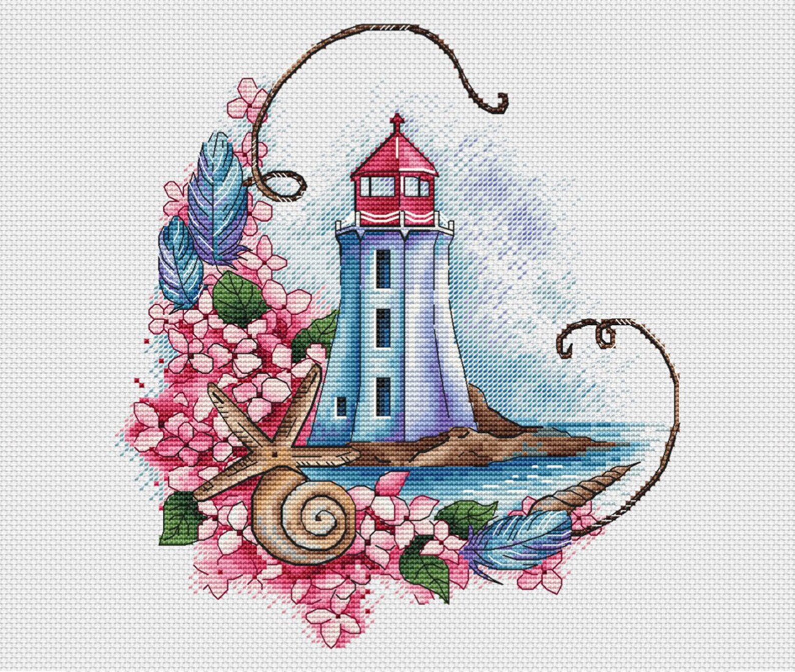 Romantic Lighthouse Cross Stitch Pattern Lighthouse With - Etsy