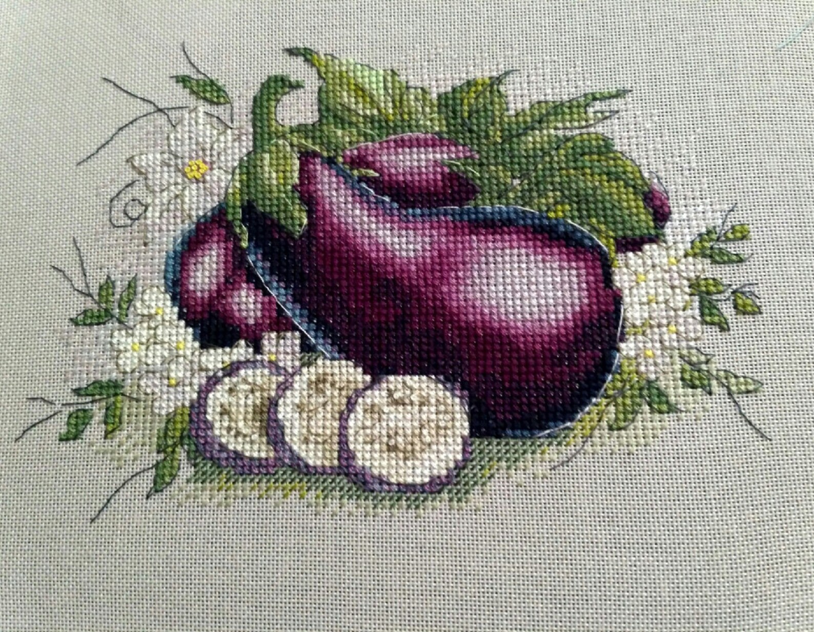 Eggplant Cross Stitch Pattern Vegetables Cross Stitch Kitchen ...