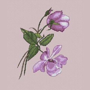 Purple Roses Cross Stitch Pattern - Etsy