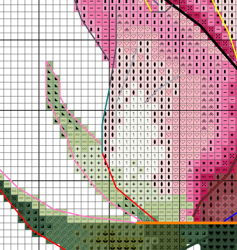 Pink rose cross stitch pattern single rose cross stitch | Etsy