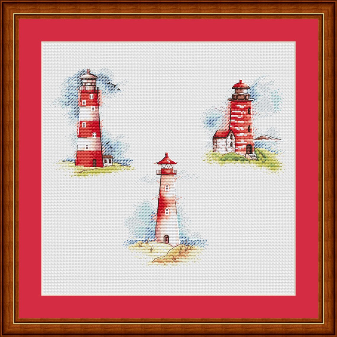 Lighthouse Set of 3 Cross Stitch Pattern Lighthouse Cross | Etsy