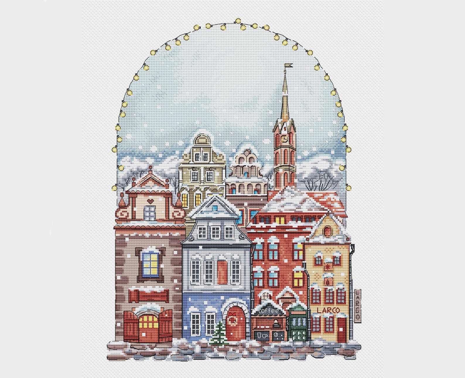 Christmas City Cross Stitch Pattern Winter City Cross Stitch - Etsy