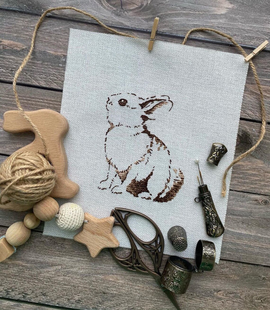 Little Bunny Cross Stitch Pattern Silhouette Rabbit Cross | Etsy
