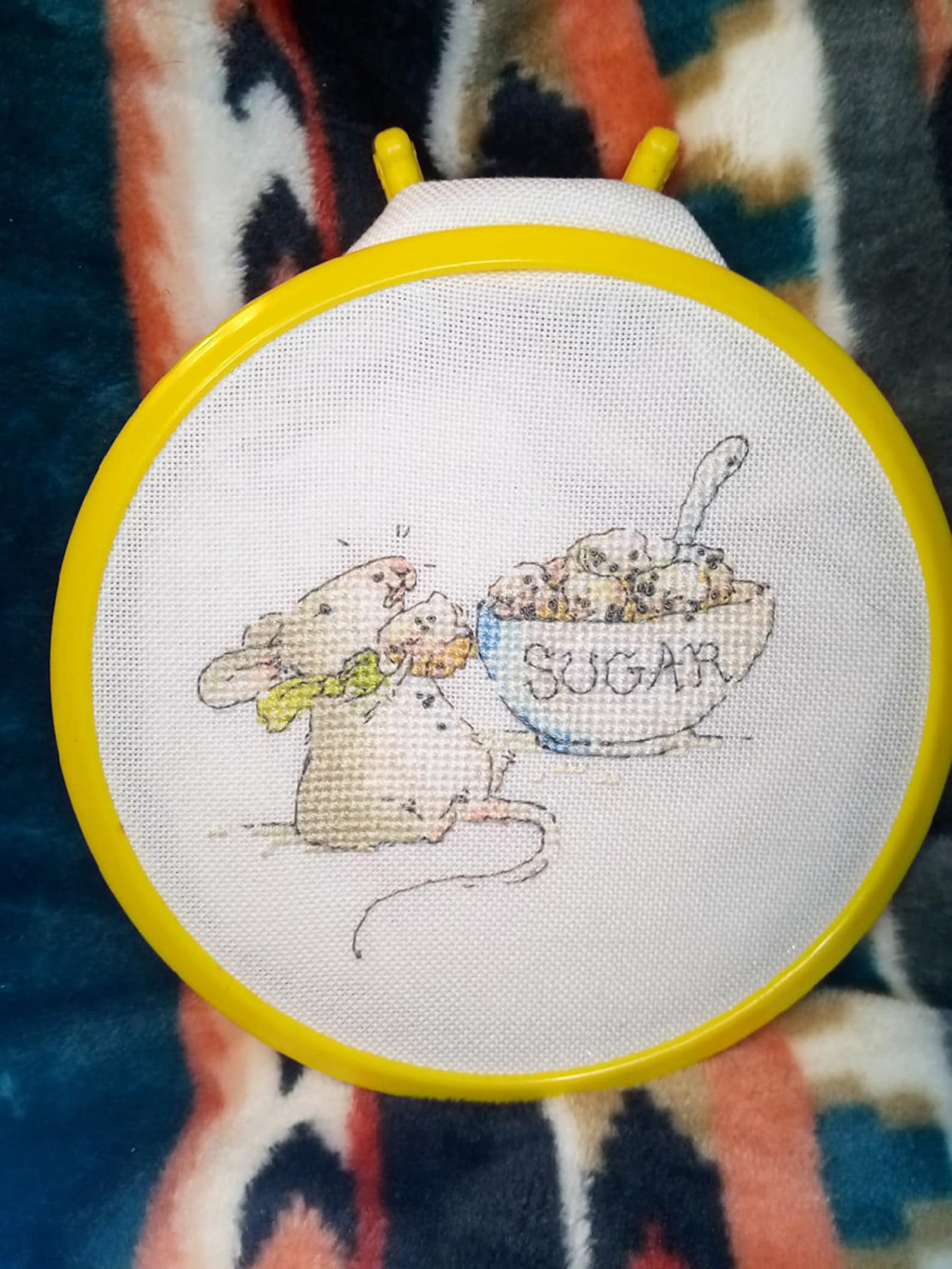 Baby Mouse With Sugar Cross Stitch Pattern Funny Mouse Cross Stitch ...
