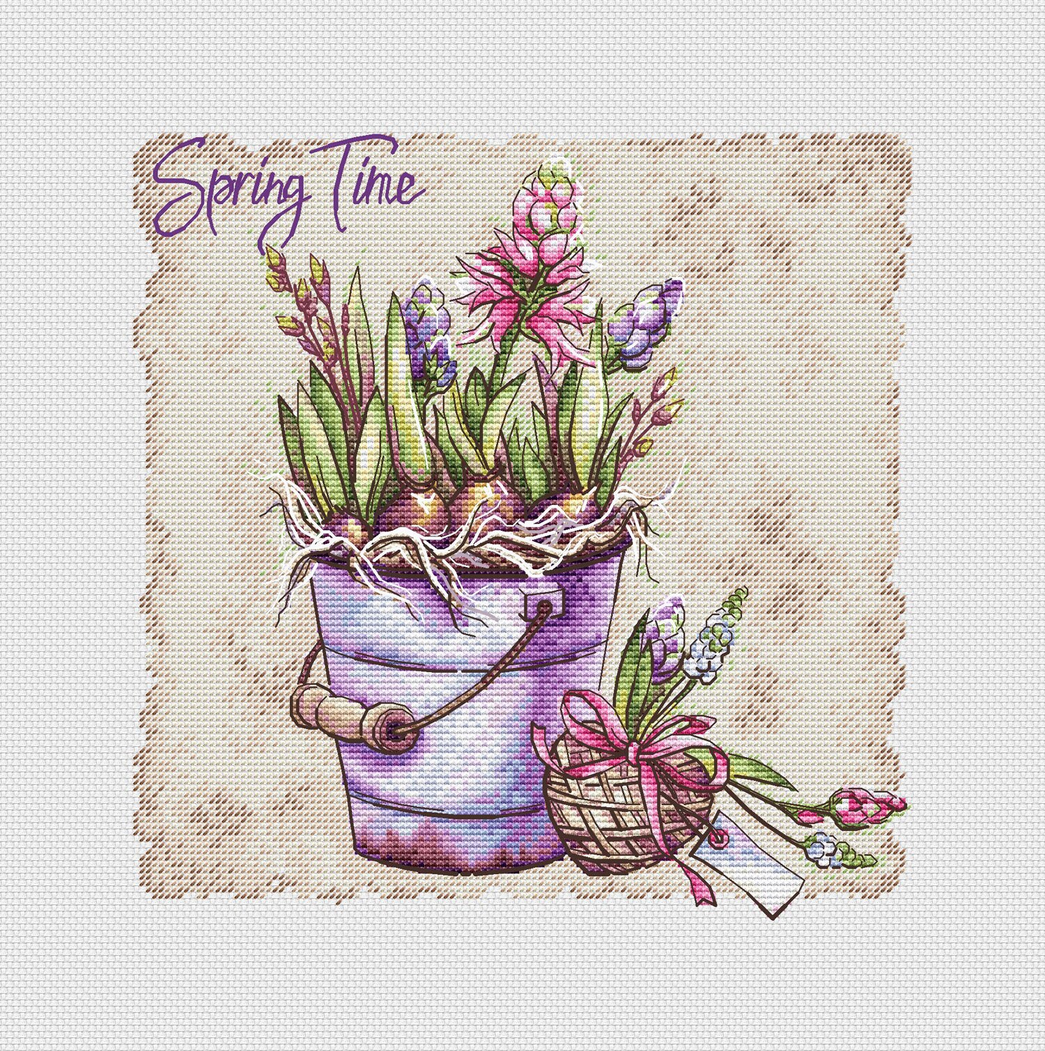 Cross Stitch Pattern Only GARDEN BASKET Cross Stitch Sewing & Fiber ...