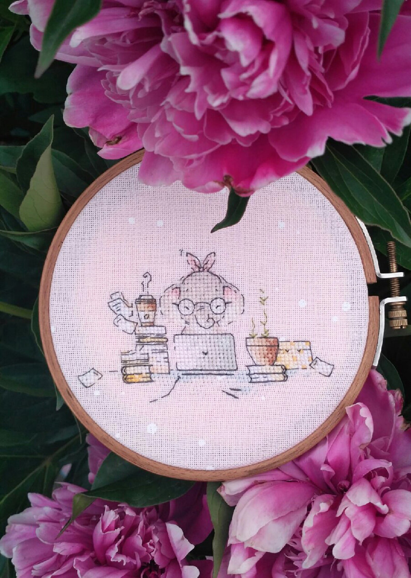 Girl With Laptop Cross Stitch Pattern Girl Boss Cross Stitch Elephant ...