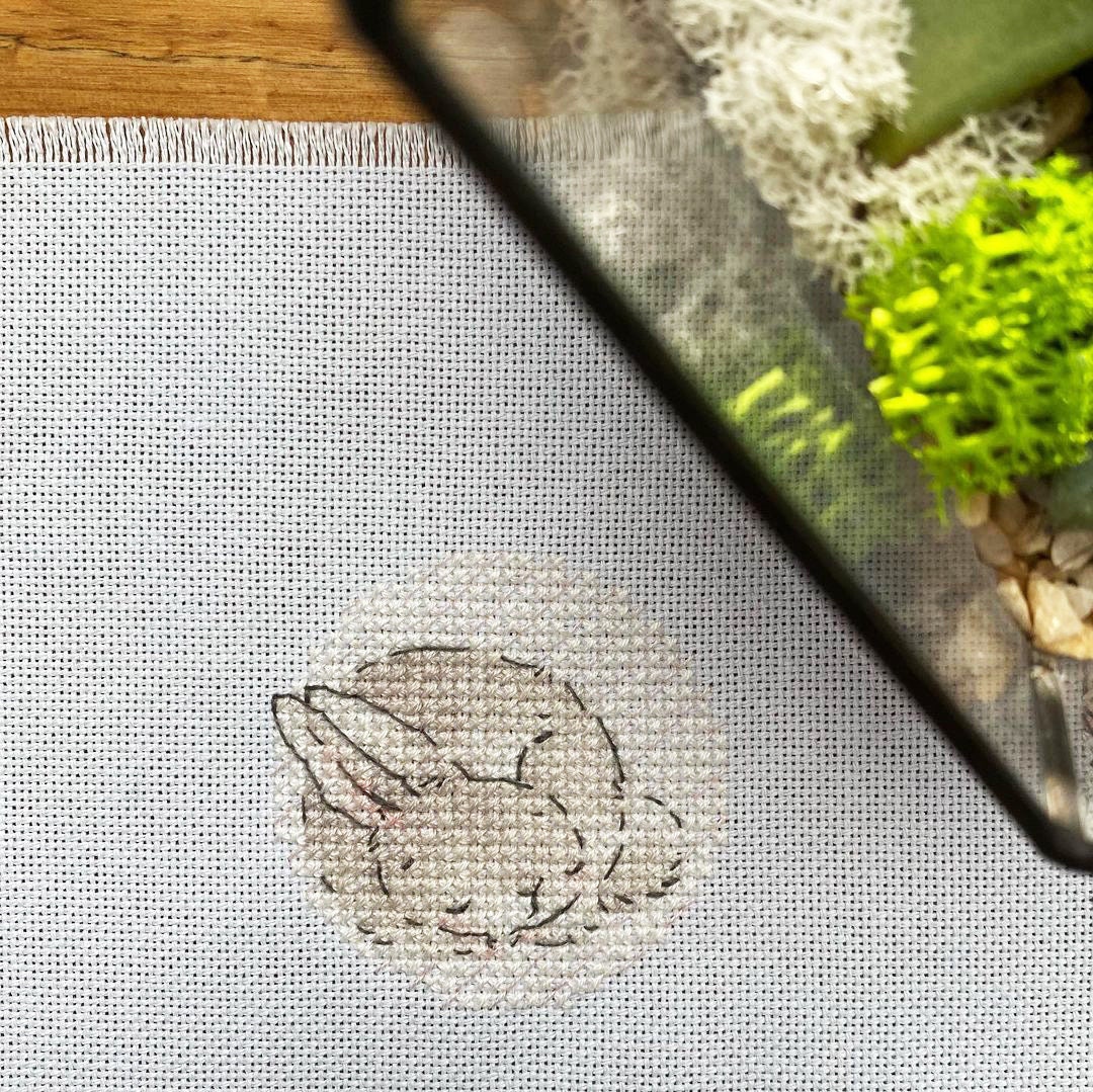 Little Rabbit Cross Stitch Pattern Sleeping Baby Bunny Cross | Etsy