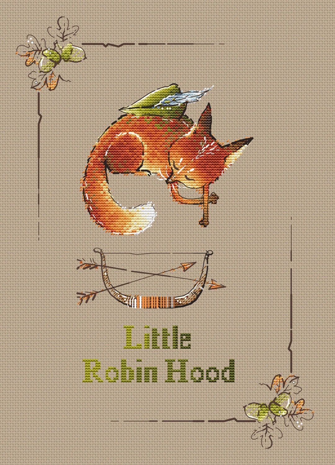 Robin Hood Fox Cross Stitch Pattern Hero Fox Cross Stitch Robin Hood ...