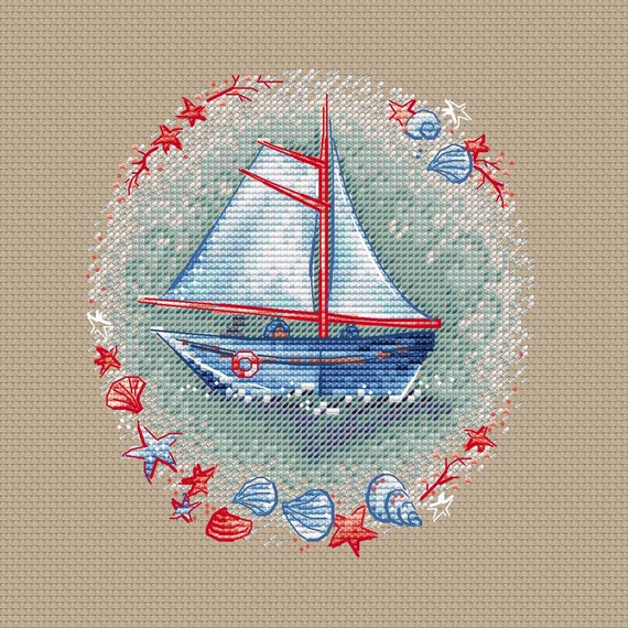 Sailing Boat Cross Stitch Pattern Sailing Ship Cross Stitch | Etsy