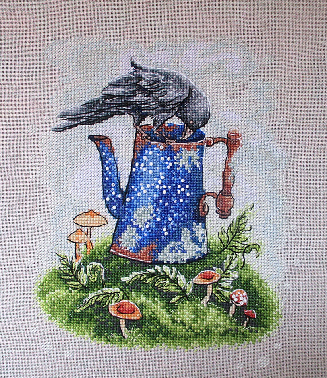 Raven Cross Stitch Pattern Old Kettle Cross Stitch Orest Cross | Etsy