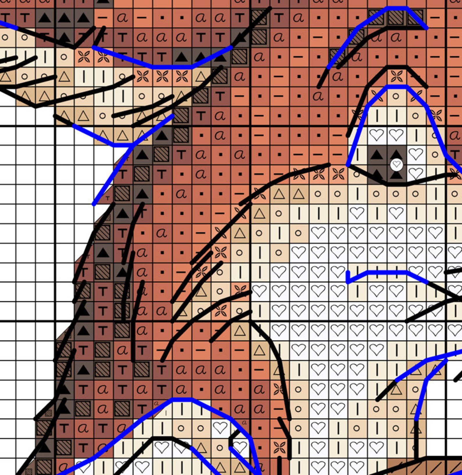 Fox and Bunny Cross Stitch Pattern Fox Cross Stitch Rabbit | Etsy